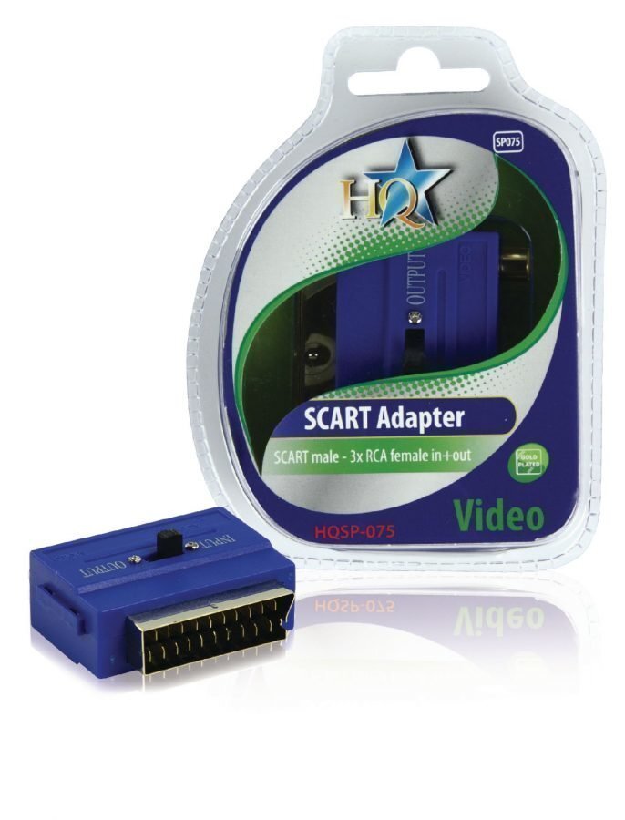 SCART uros - 3x RCA naaras in/out kytkimellä - Kodinkonekauppa24.fi